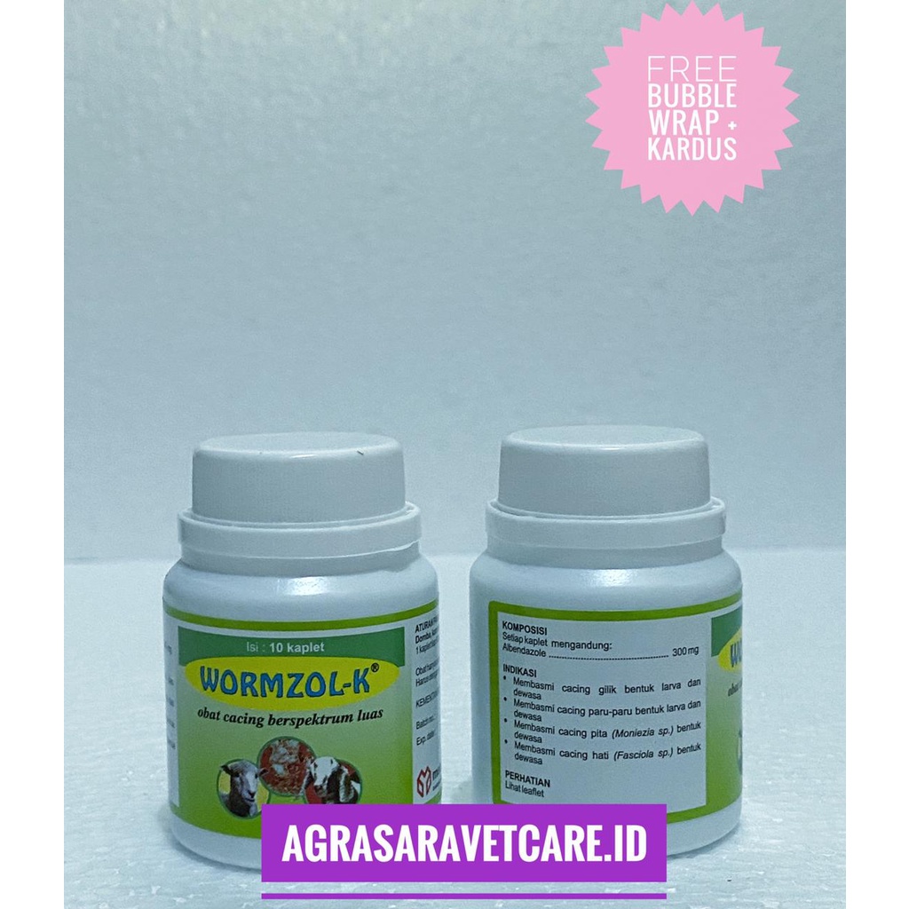 Jual Wormzol K 1 botol (isi 10 Kaplet)- obat cacing hati pita gilig ...