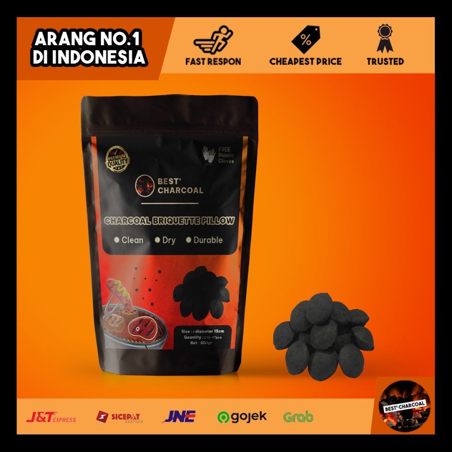 Jual Arang Briket Brongkol 500 Gram Hexagonal Batok Cube Kayu BBQ ...