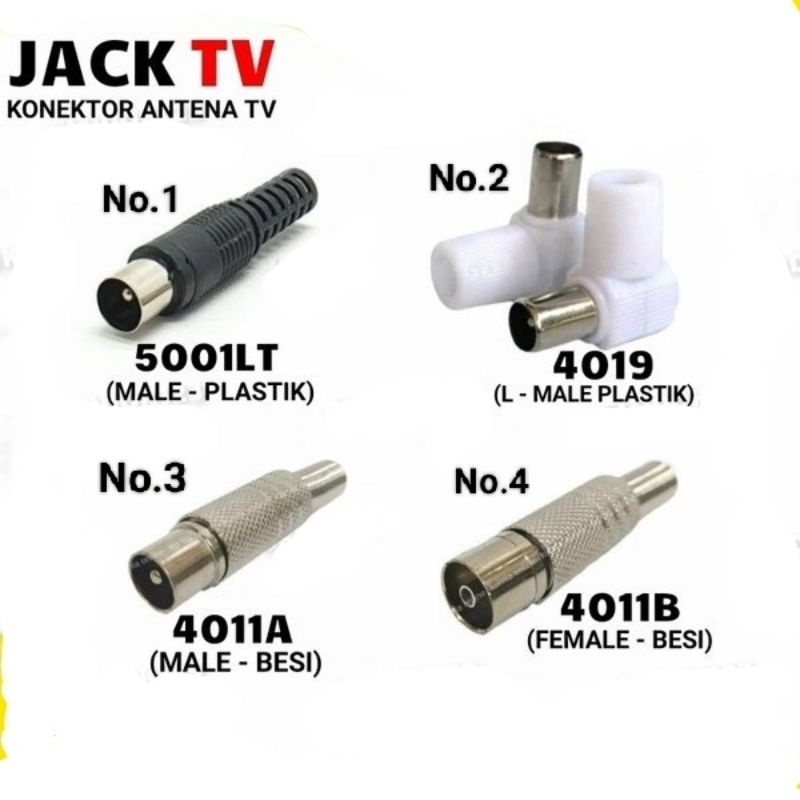 Jual Jack tv conektor antena tv sambungan jack tv body pvc besi dan ...