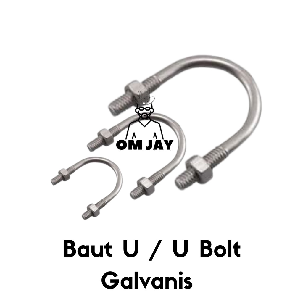 Jual Baut U / U Bolt Galvanis 1/4" x 1/2" Indonesia|Shopee Indonesia