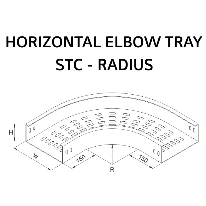 Jual Horizontal Elbow Tray STC Radius W100 x H100 x R150, 300, 450, 600 ...