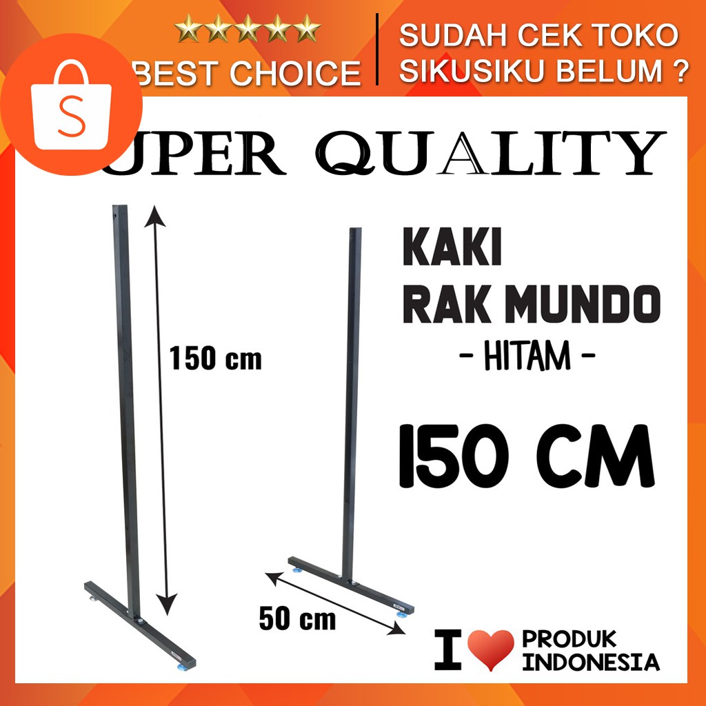 Jual Kaki Rak Mundo Tinggi 150CM Hitam Display Cantolan RAM Dinding ...