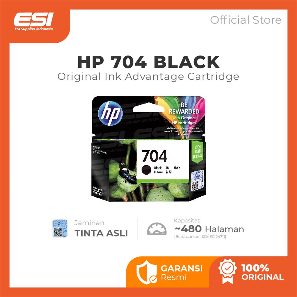 Jual HP 704 Black Original Ink Advantage Cartridge (CN692AA) | Shopee ...