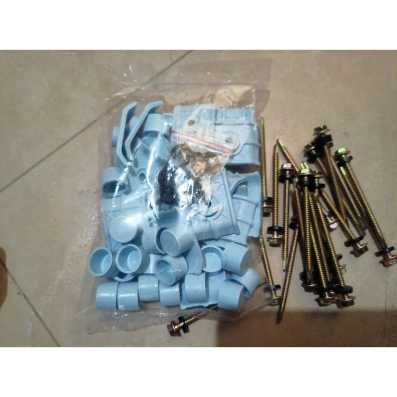 Jual roof seal atap upvc + baut roofing 7 cm warna biru/20 pcs | Shopee ...