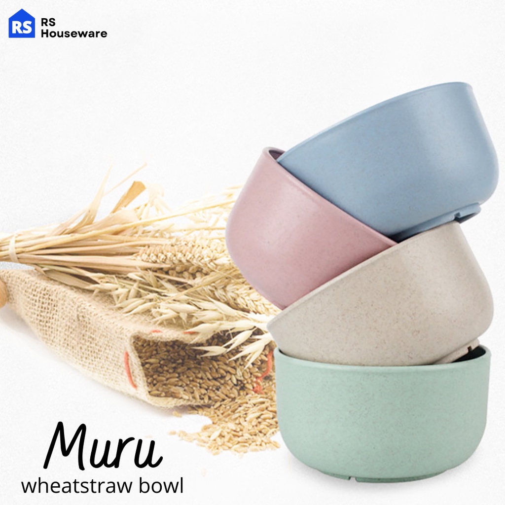 Jual [RS] MURU Mangkuk Saji Wheat Straw Mangkuk Makan Dinner Bowl ...