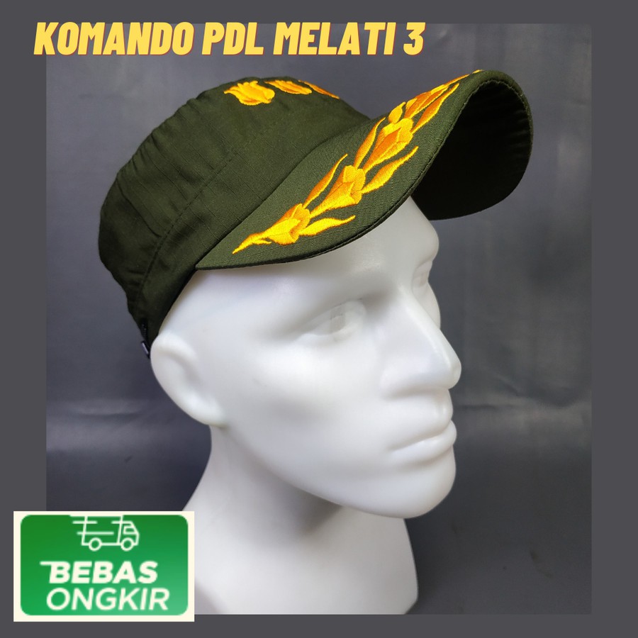 Jual TOPI KOMANDO TNI AD PAMEN MELATI TIGA RIPSTOK WARNA ARMY | Shopee ...