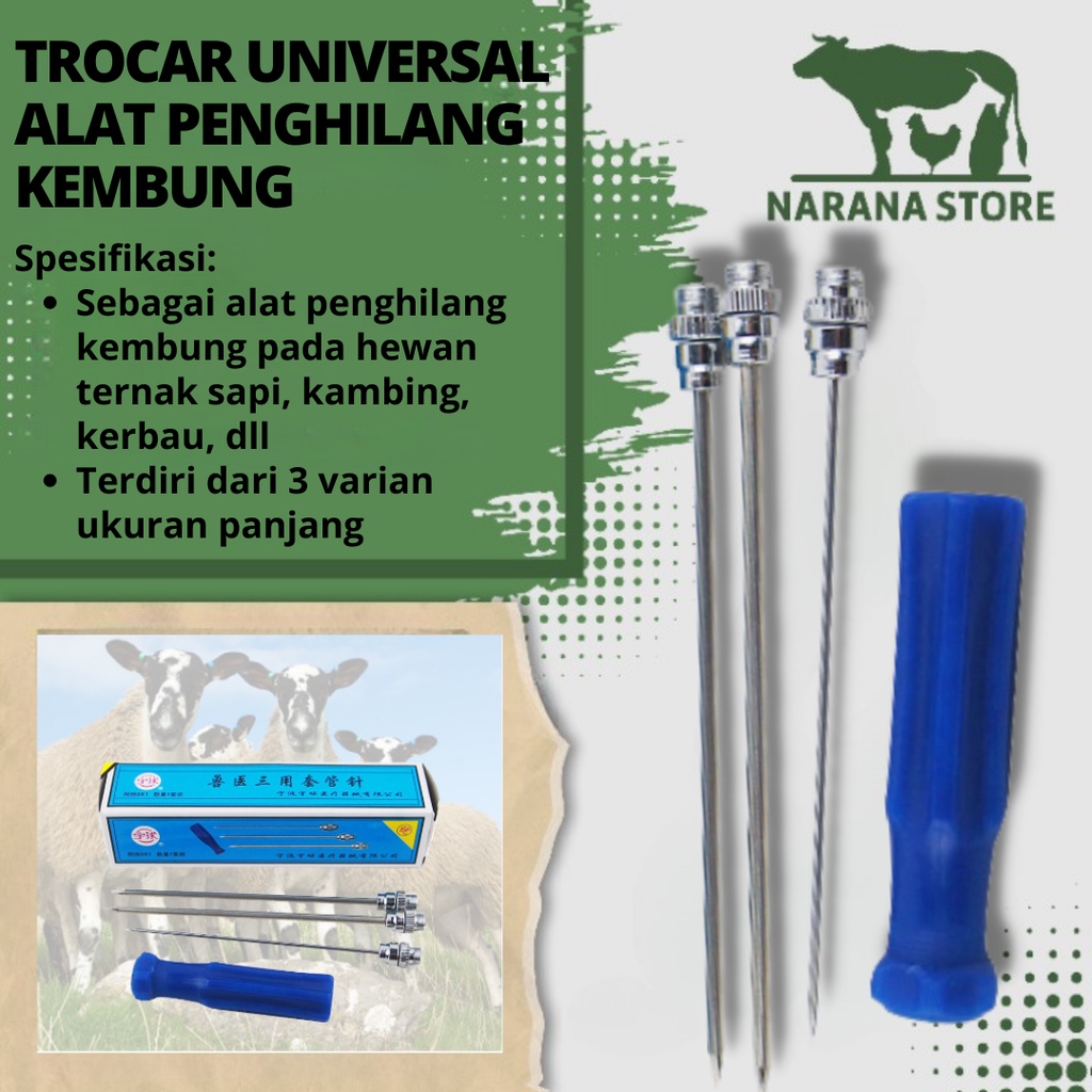 Jual Trocar Sapi Kambing Domba Kerbau Trocar Universal Alat Penghilang ...