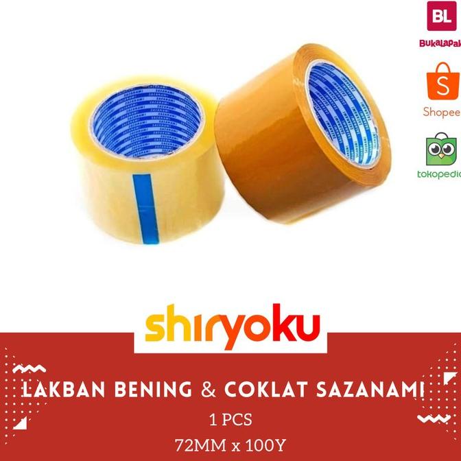 Jual Lakban Bening 3" Inch 100 Yard Sazanami Opp Tape 72Mm | Shopee ...