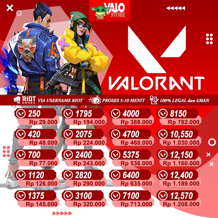 Jual Valorant Point via ID dan Tagline Fast kecil | Shopee Indonesia