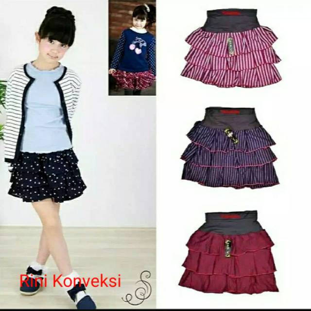 Jual Uk 1-3 tahun all size Rok anak Rok Rempel anak Rok tingkat 3 anak ...