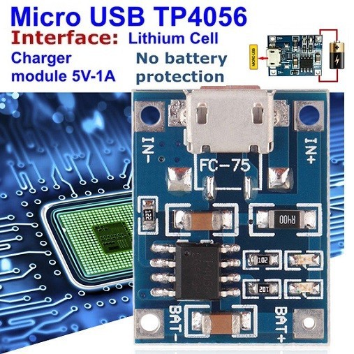 Jual TP4056 Micro USB Lithium Battery Charging Module Output 5A charger ...