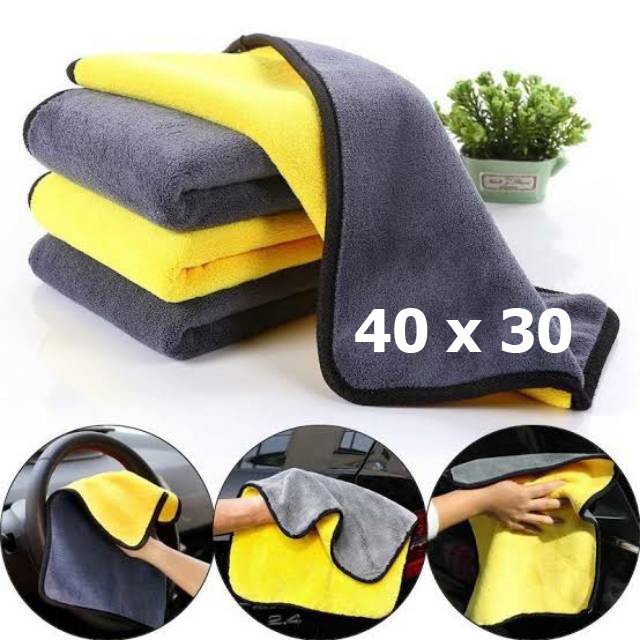 Jual KAIN LAP MICROFIBER 400GSM 30X40 CM LAP KUNING MOBIL MOTOR ...