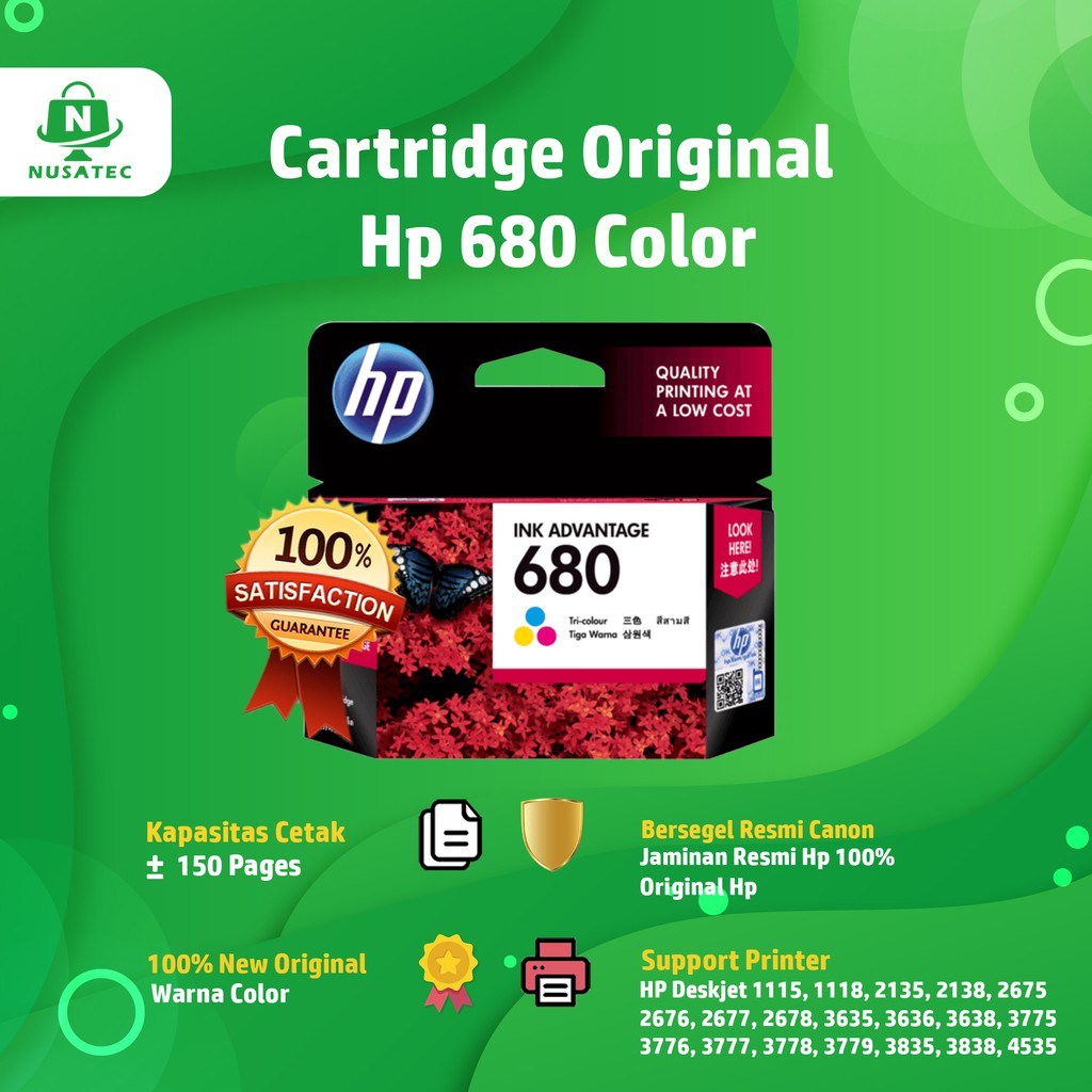 Jual Catrid Hp 680 Original Color Cartridge Hp 680 Katrid 680 Color ...