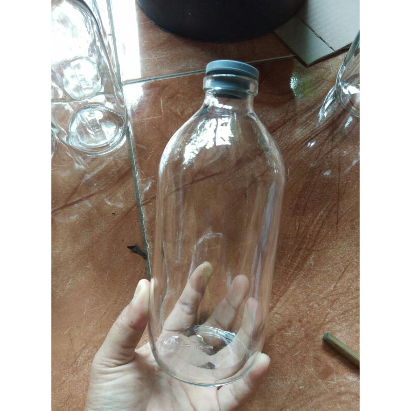 Jual Botol kaca infus 500ml tutup karet | Shopee Indonesia