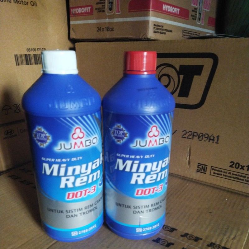 Jual minyak rem JUMBO DOT 3 MERAH dan NETRAL ukuran botol 1 liter ...