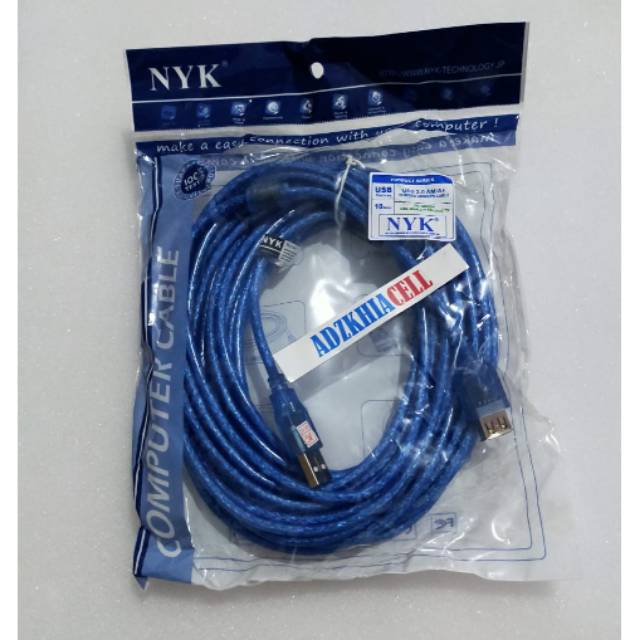 Kabel extension usb + extender nyk panjang 10 meter - Biru | Shopee ...