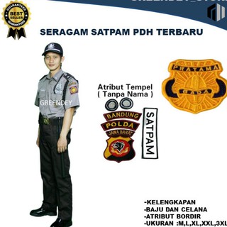 Jual Seragam PDH Security Coklat Polis Baru + atribut / Seragam PDH ...