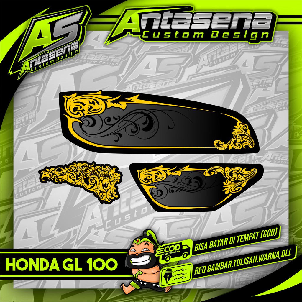 Jual Striping GL 100 Herex Racing Stiker Motor Variasi Honda GL 100 Sticker Decal Custom 8 ...