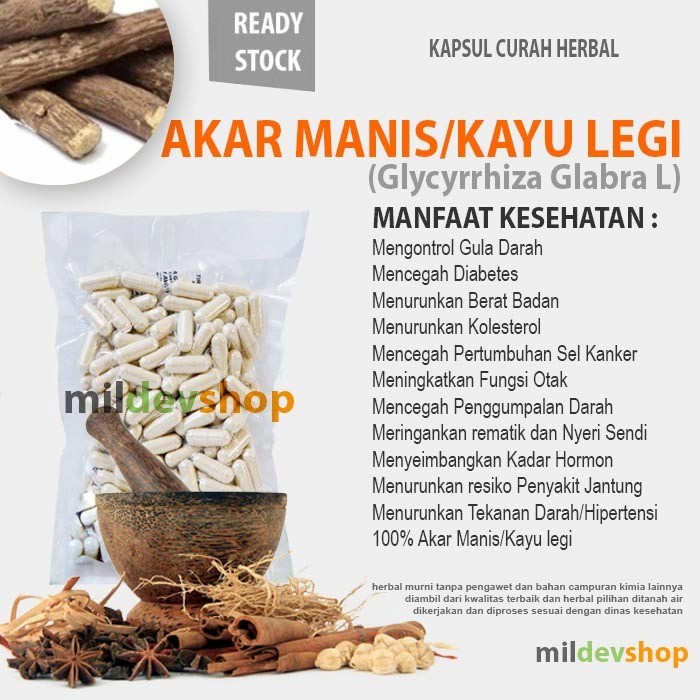 Jual AKAR MANIS KAYU LEGI 100 Kapsul Curah Herbal Gatal Hepatitis C ...