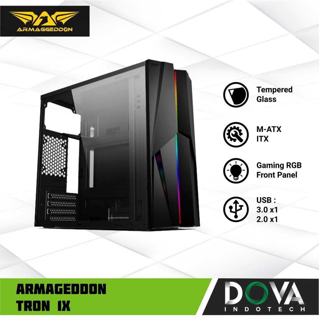 Jual Casing PC Armaggeddon TRON 1X Casing PC Gaming M-ATX | RGB Front ...