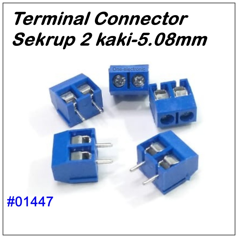 Jual Terminal Block 2Pin Biru PCB Sekrup 2P Blok Baut Connector Screw ...