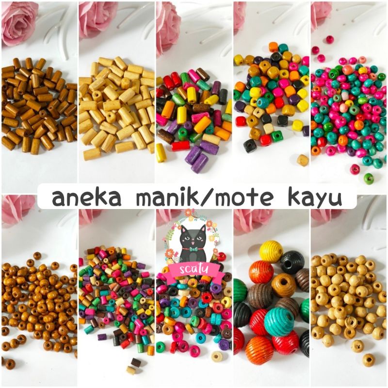 Jual Aneka Manik/Mote Kayu (15gram) | Shopee Indonesia