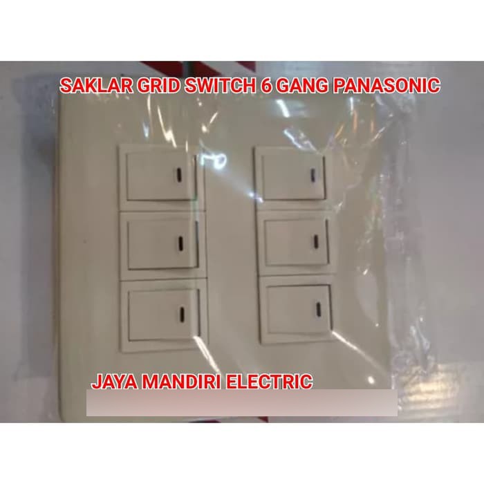 Jual SAKLAR GRID SWITCH 2 GANG 6 DEVICES PANASONIC DENGAN INBOW BESI ...