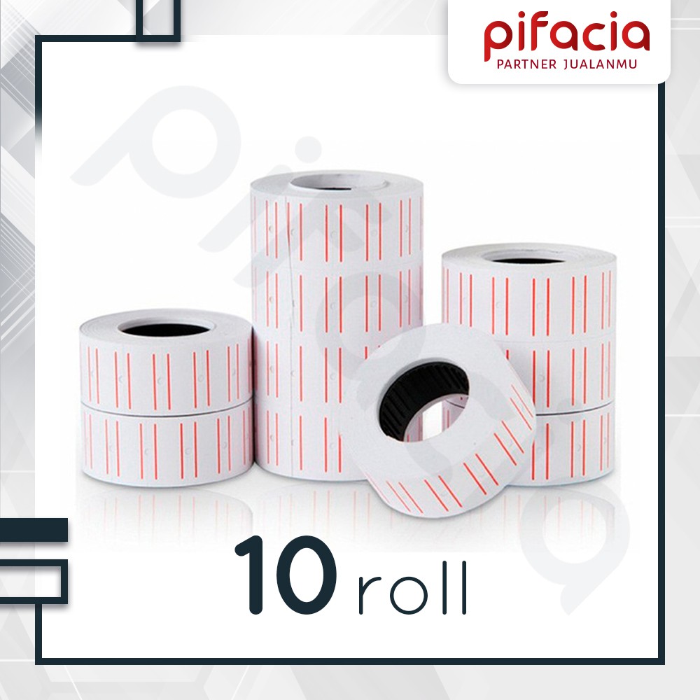 Jual KERTAS LABEL HARGA/ REFILL 1 BARIS ISI 10 ROLL | Shopee Indonesia