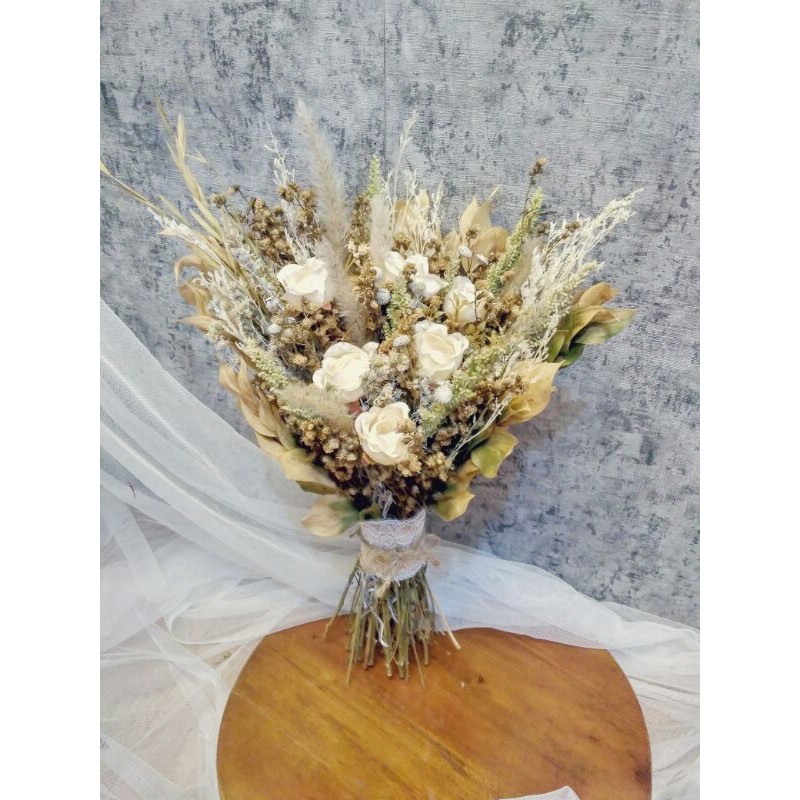 Jual Wedding bouquet / buket wedding / buket bunga kering / dried ...