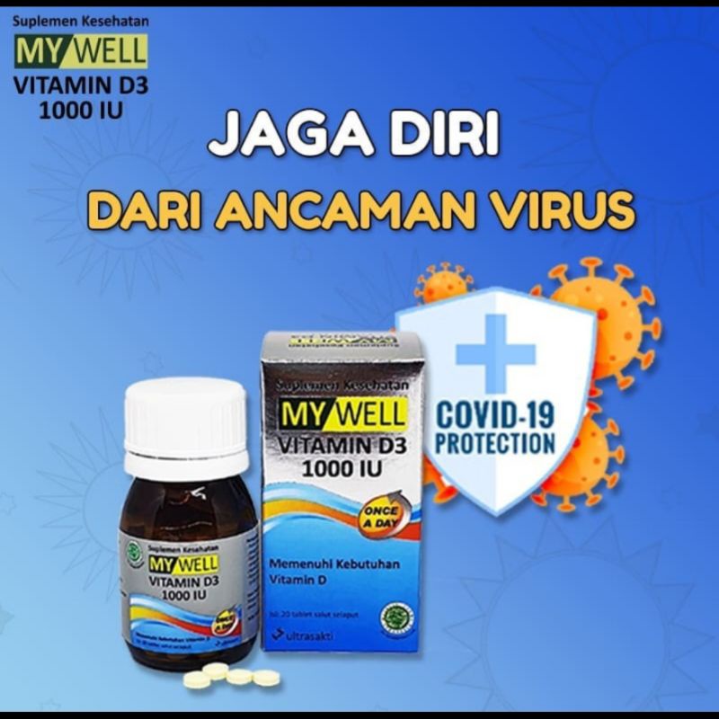 Jual Mywell Vitamin D3 1000 IU ( 20 tablet) | Shopee Indonesia