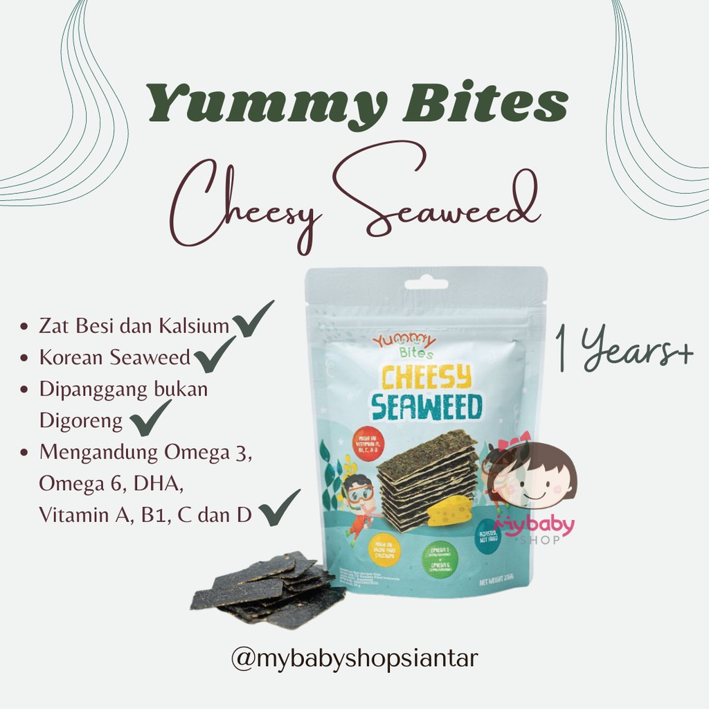 Jual YUMMY BITES Cheesy Seaweed 30gr / Cemilan Rasa Keju / Snack anak ...