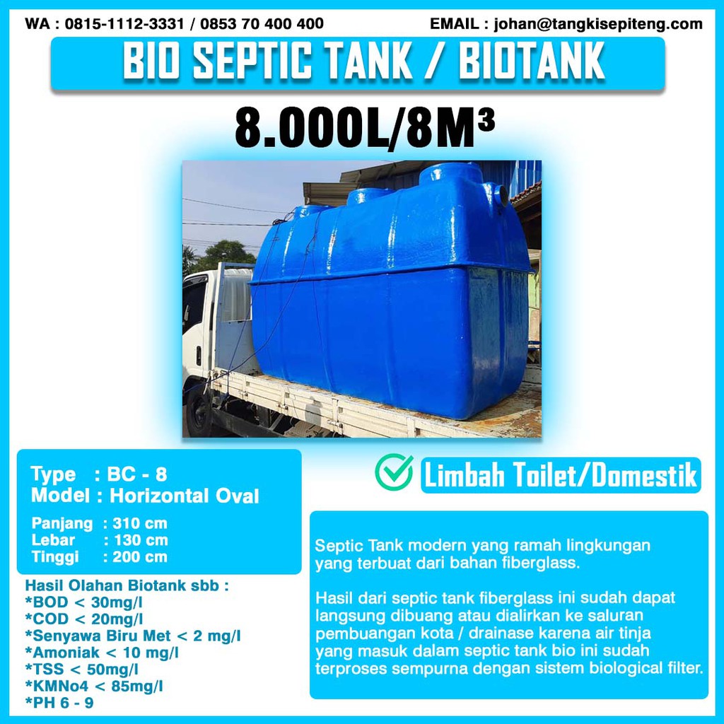 Jual Biotank 8m3/day 8000 liter 8 m3 - Septic Tank Bio - Bio Septic ...