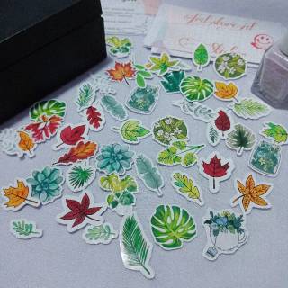 Jual Sticker Leaf 45 pcs / Sticker aesthetic / Sticker scrapbook ...
