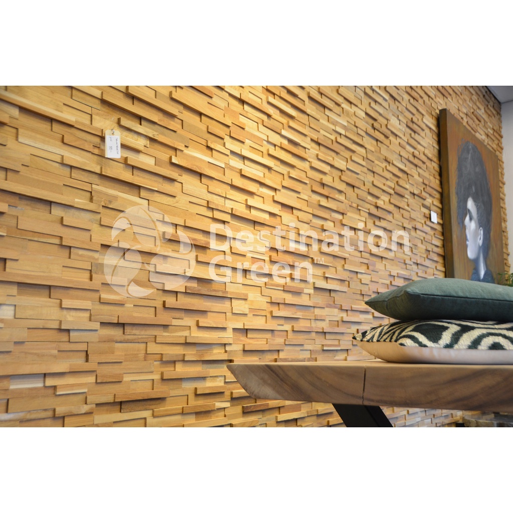 Jual Teak wood wall cladding natural / wall panel 3D / panel dinding ...