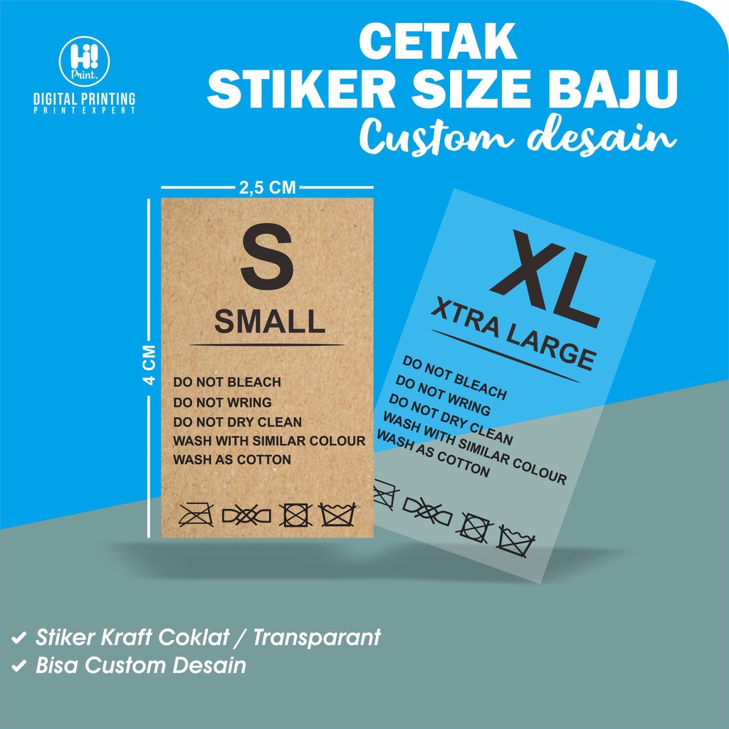 Jual Stiker Label Ukuran Baju,Sticker Size Tshirt Custom | Shopee Indonesia