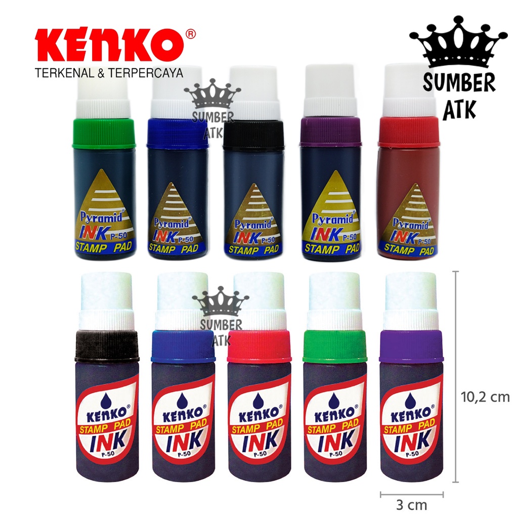 Jual Tinta Stempel Pyramid / KENKO Stamp Pad Ink 50 cc / Refill Stamp ...