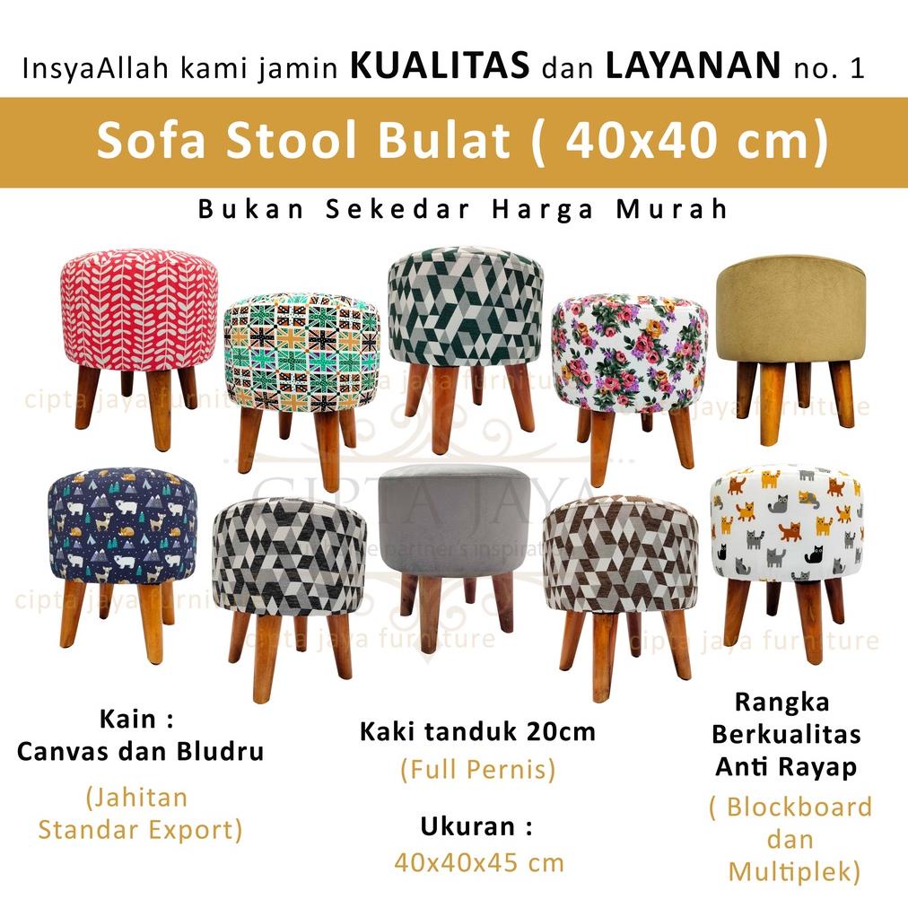 Jual Stool / Kursi Sofa / Puff Bulat Stool Murah Ukuran 40Cm X 40Cm ...