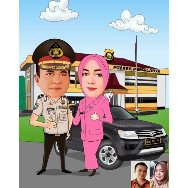 Jual Karikatur Vector Lucu Karikatur Profesi Hadiah Kado Foto Kartun ...