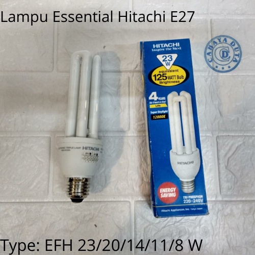 Jual Lampu 11W Bohlam Lampu Essential PLC Hitachi E27 (EFD11W/2U ...