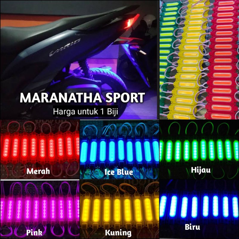 Jual LAMPU KOLONG MOTOR PLUS LEM TEMPEL / LAMPU LED MODUL 6MATA 12VOLT ...
