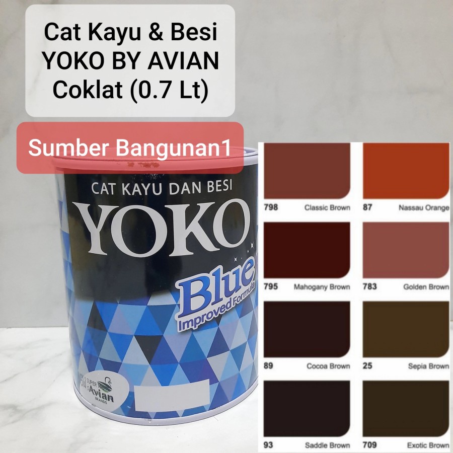 Jual Cat Minyak kayu YOKO by AVIAN (0.7 Lt) coklat cokelat besi lis ...