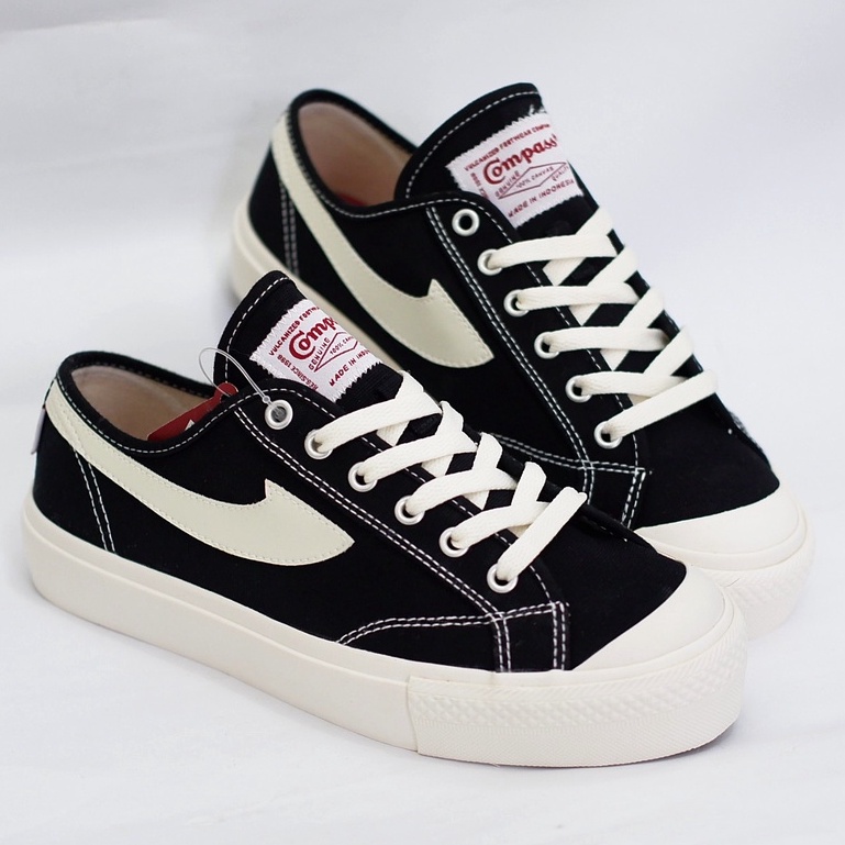 Jual Compass Gazelle Low Black White | Shopee Indonesia