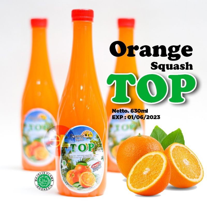 Jual Sirup Top Rasa Jeruk Kemasan Botol Plastik 630ml / Orange Squash ...