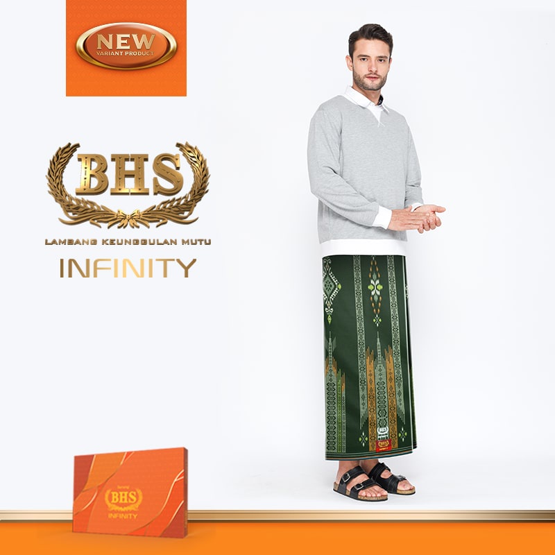 Jual Sarung BHS Infinity Gold Motif PKC Hijau Olive | Shopee Indonesia