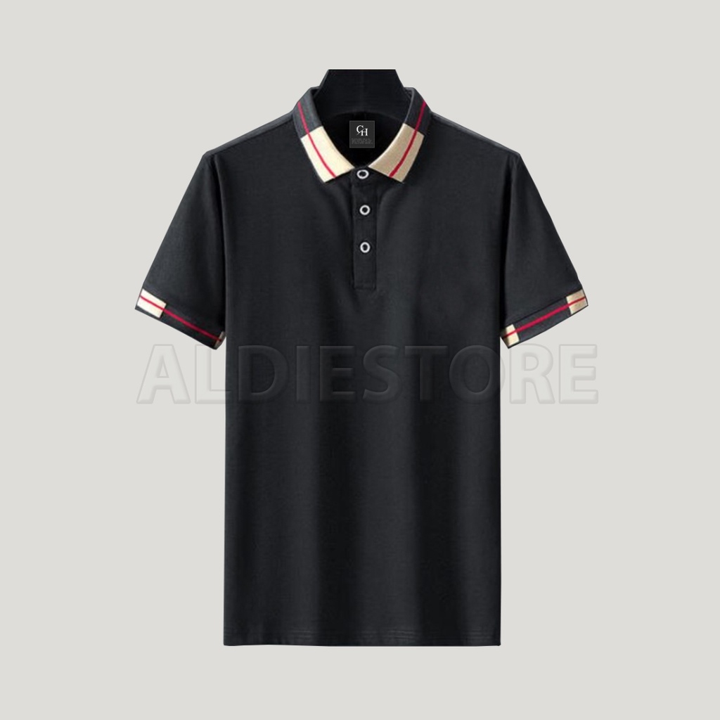 Jual Kaos Polo ALTRON Warna Hitam Polos Lengan Pendek Kaos Kerah ...