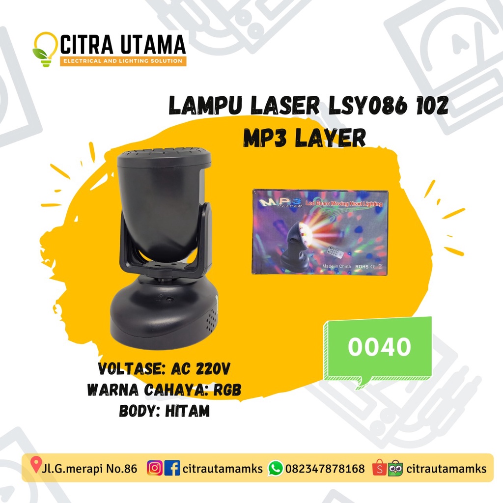 Jual LAMPU LASER LSY086 102 MP3 PLAYER k0040 | Shopee Indonesia
