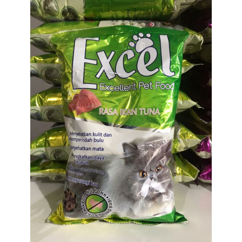 Jual makanan kucing excel ring hijau 500gr | Shopee Indonesia