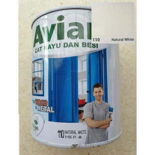 Cat kayu dan besi avian synthetic warna natural white putih tulang ...
