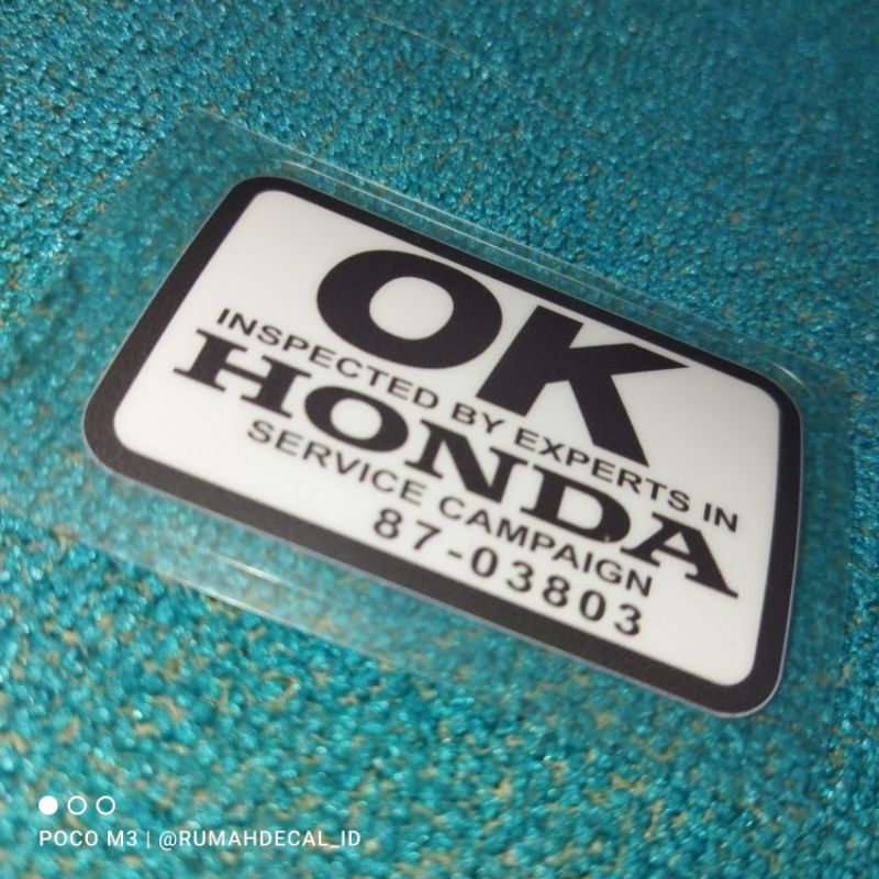Jual Decal Stiker Inspection OK Honda | Shopee Indonesia