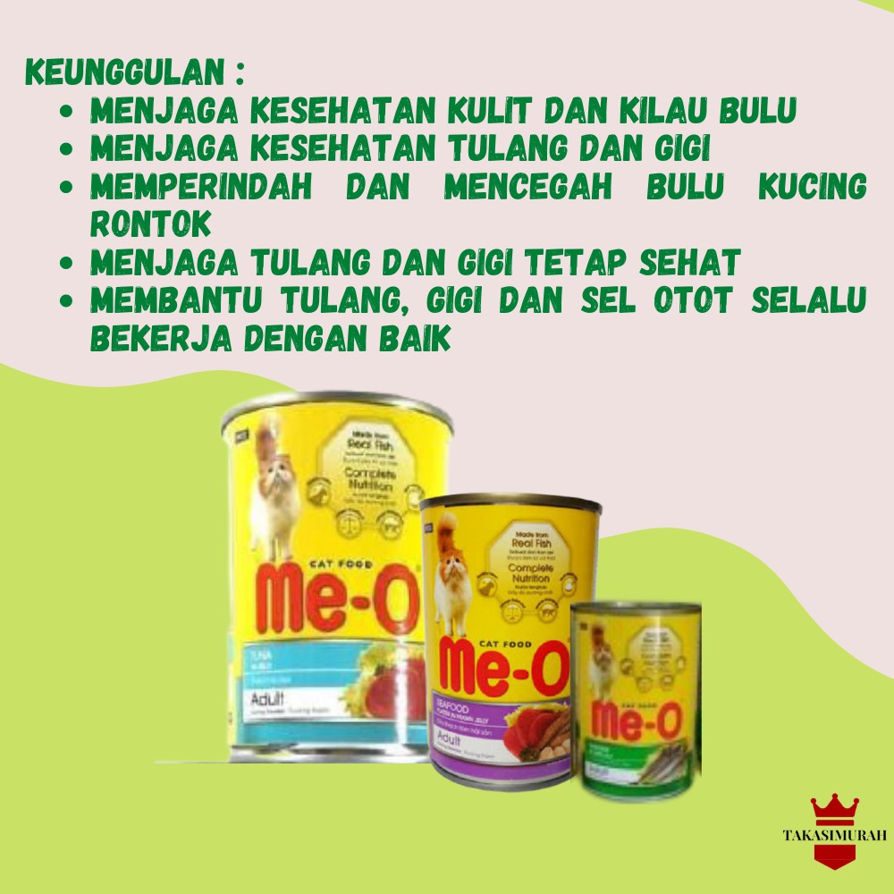 Jual Meo Kaleng 400gr - Wetfood makanan kucing merk ME-O || ME-O can ...